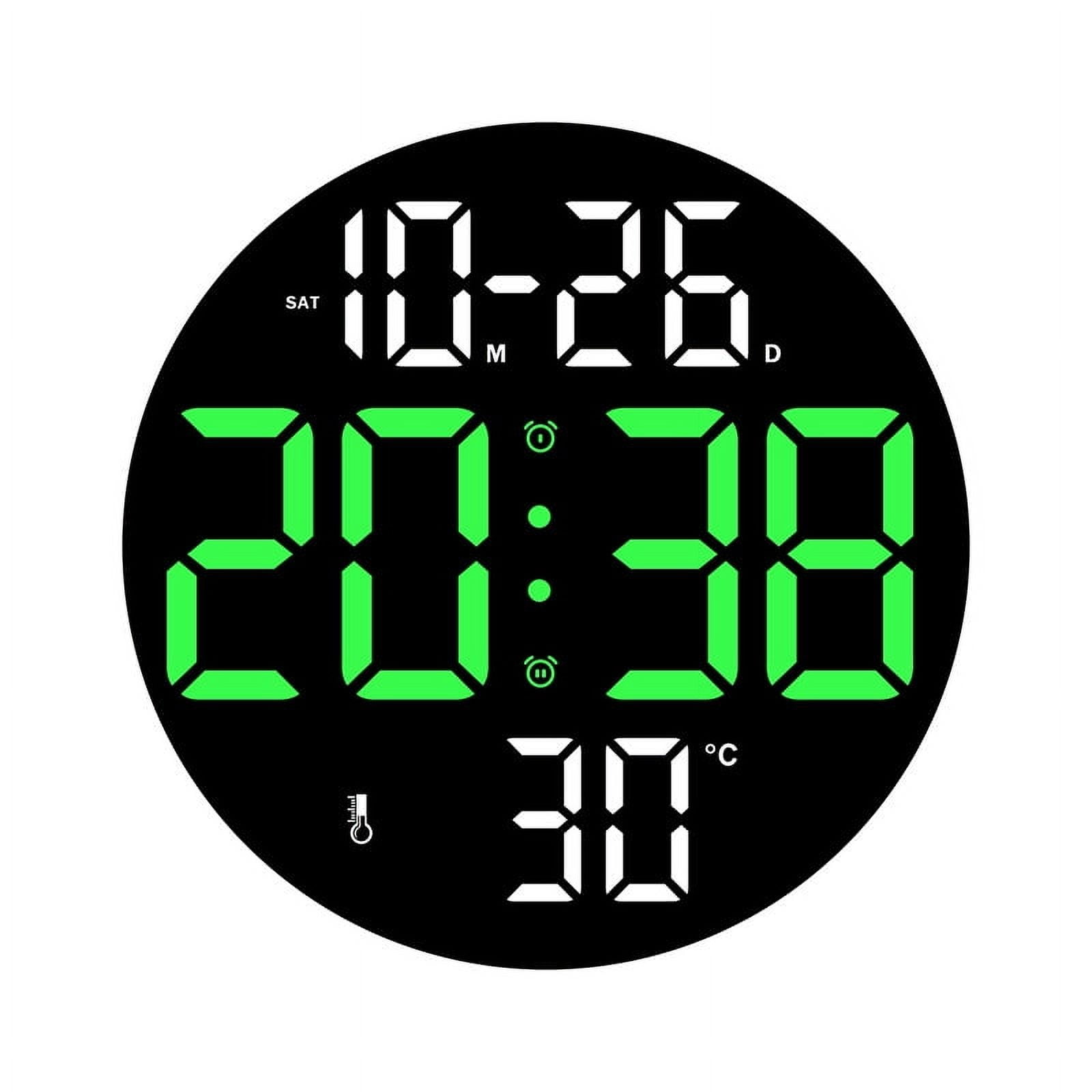 USB Powered 9 Inch Large Digital Wall Clock Remote Control Temperature ...