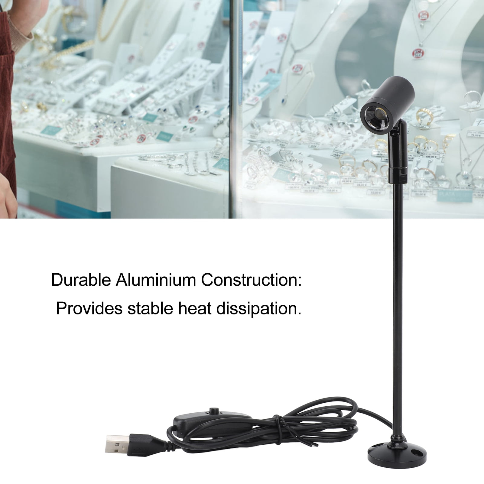 USB Powered Adjustable LED Standing Spotlight For Jewelry Display ...