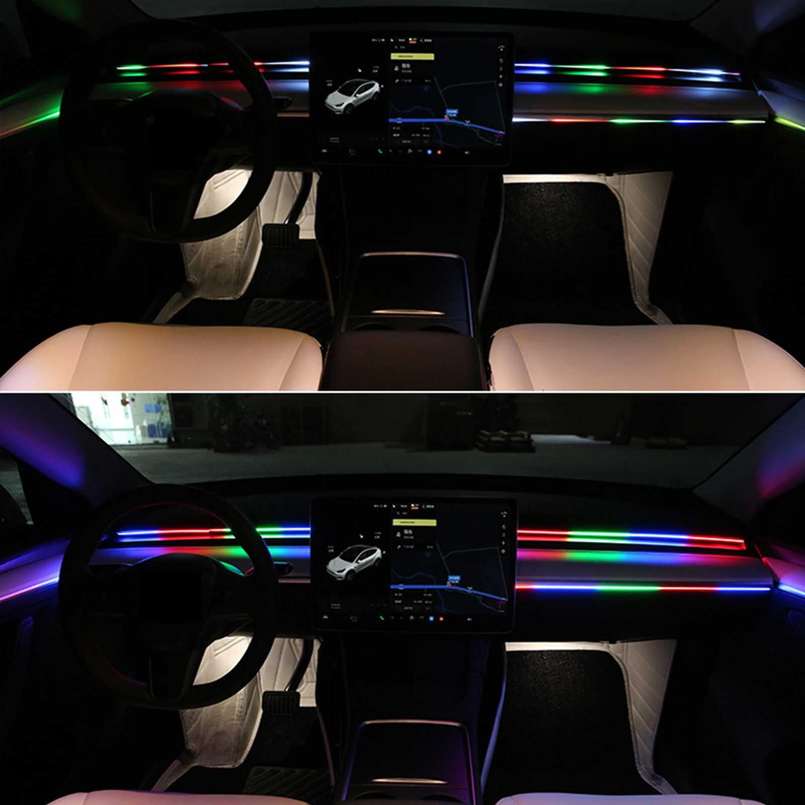 USB Powered Car Interior LED Ambient Light Strip Kit with Remote ...