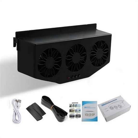 USB Powered Car Window Exhaust Fan, 3-Fan Portable Vehicle Ventilator ...