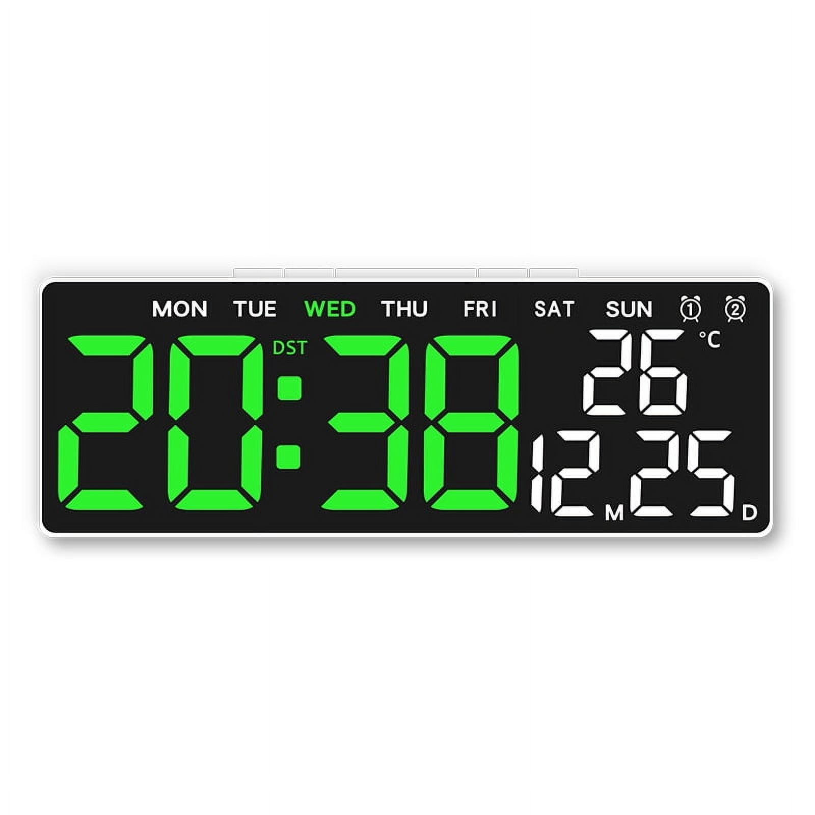 USB Powered Digital Alarm Clock TEMP Date Week Dual Alarm Timing Countdown Snooze Table Clock ...