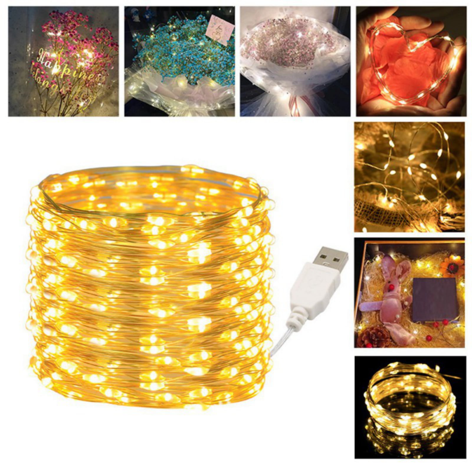 USB Powered Fairy Lights, Mini LED Copper String Lights, USB Starry ...