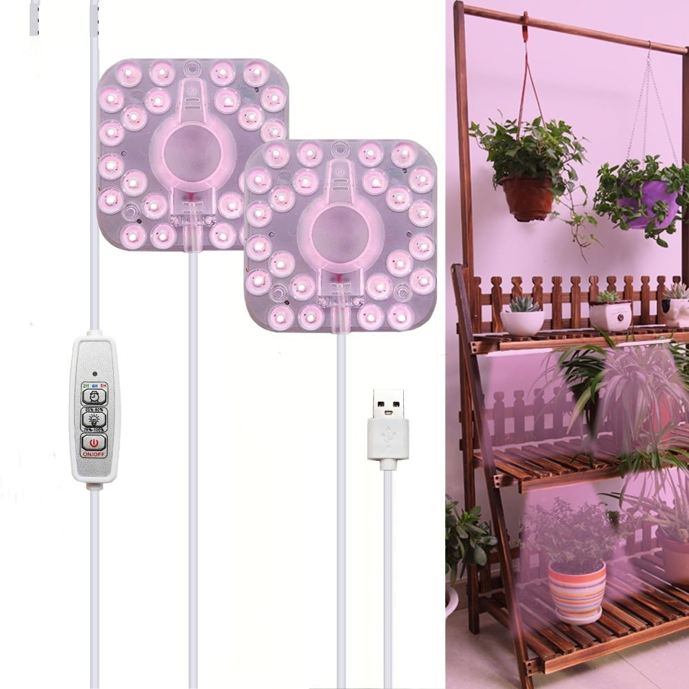 USB Powered Grow Light, Under Cabinet Lighting with 2/4/8 Hour Timer, 4 ...