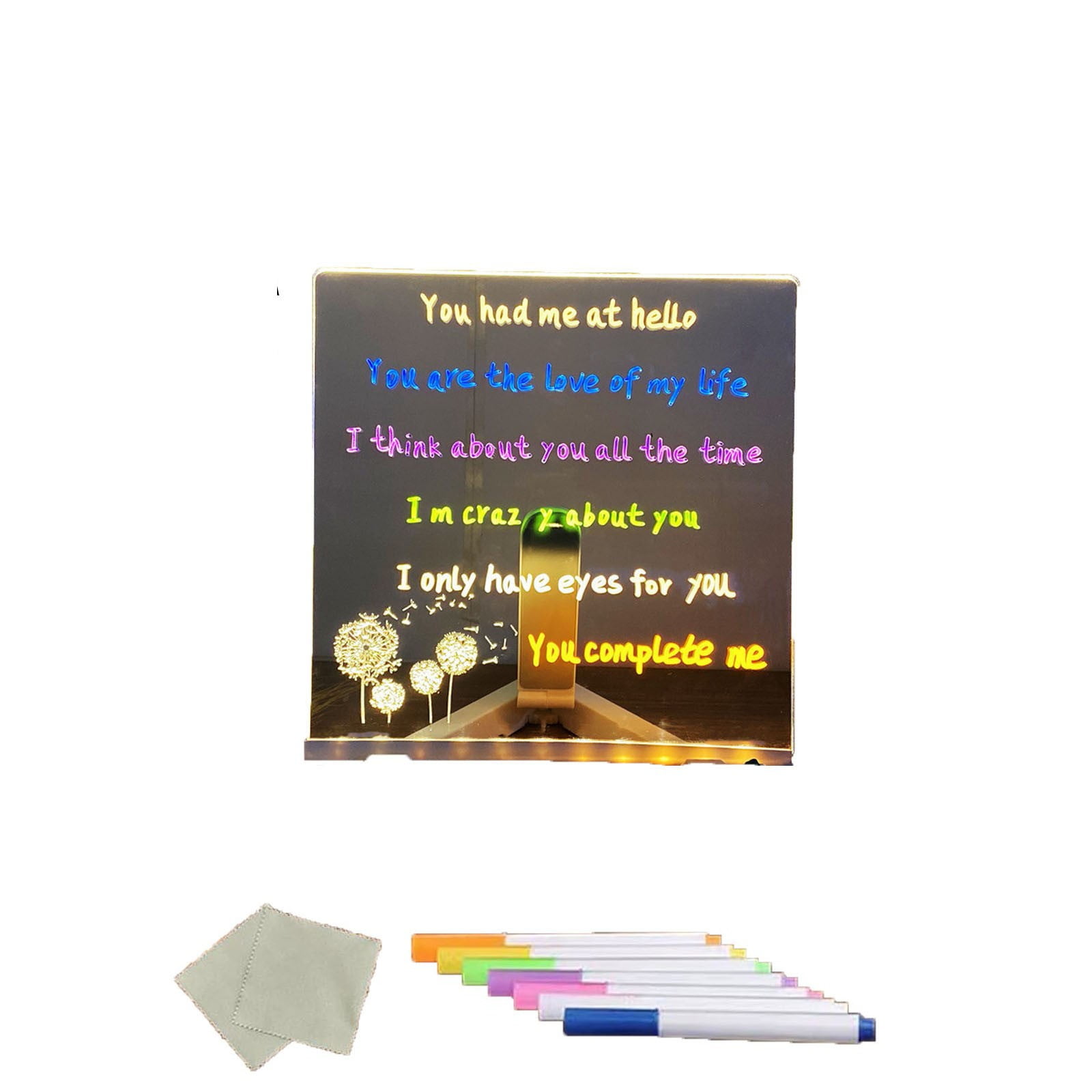 USB Powered LED Light Up Drawing Board Transparent Glow Writing Message ...