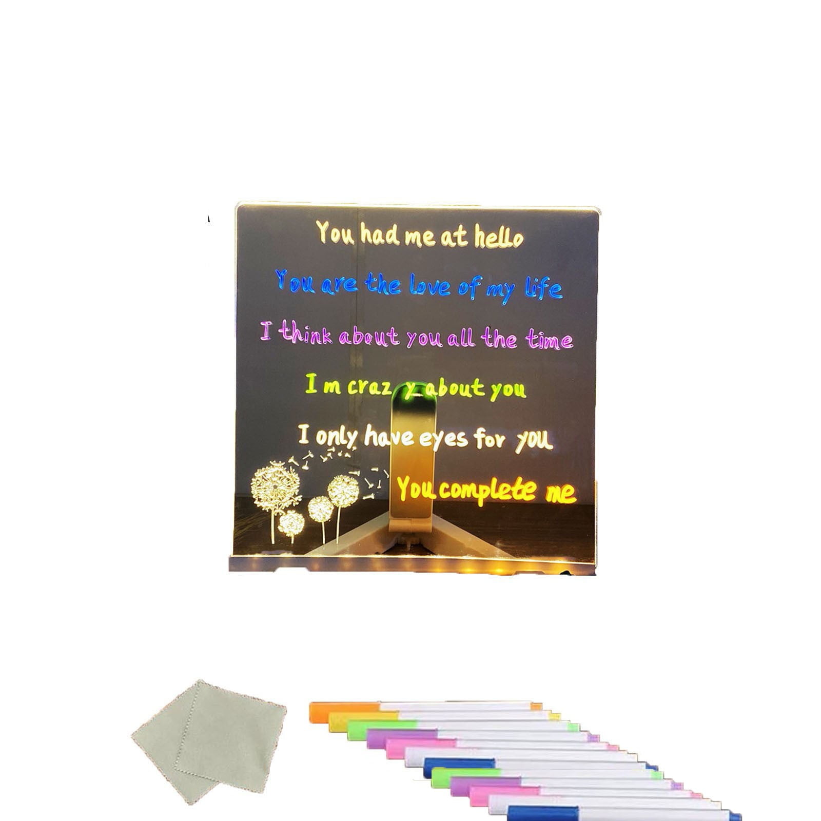 USB Powered LED Light Up Drawing Board Transparent Glow Writing Message ...
