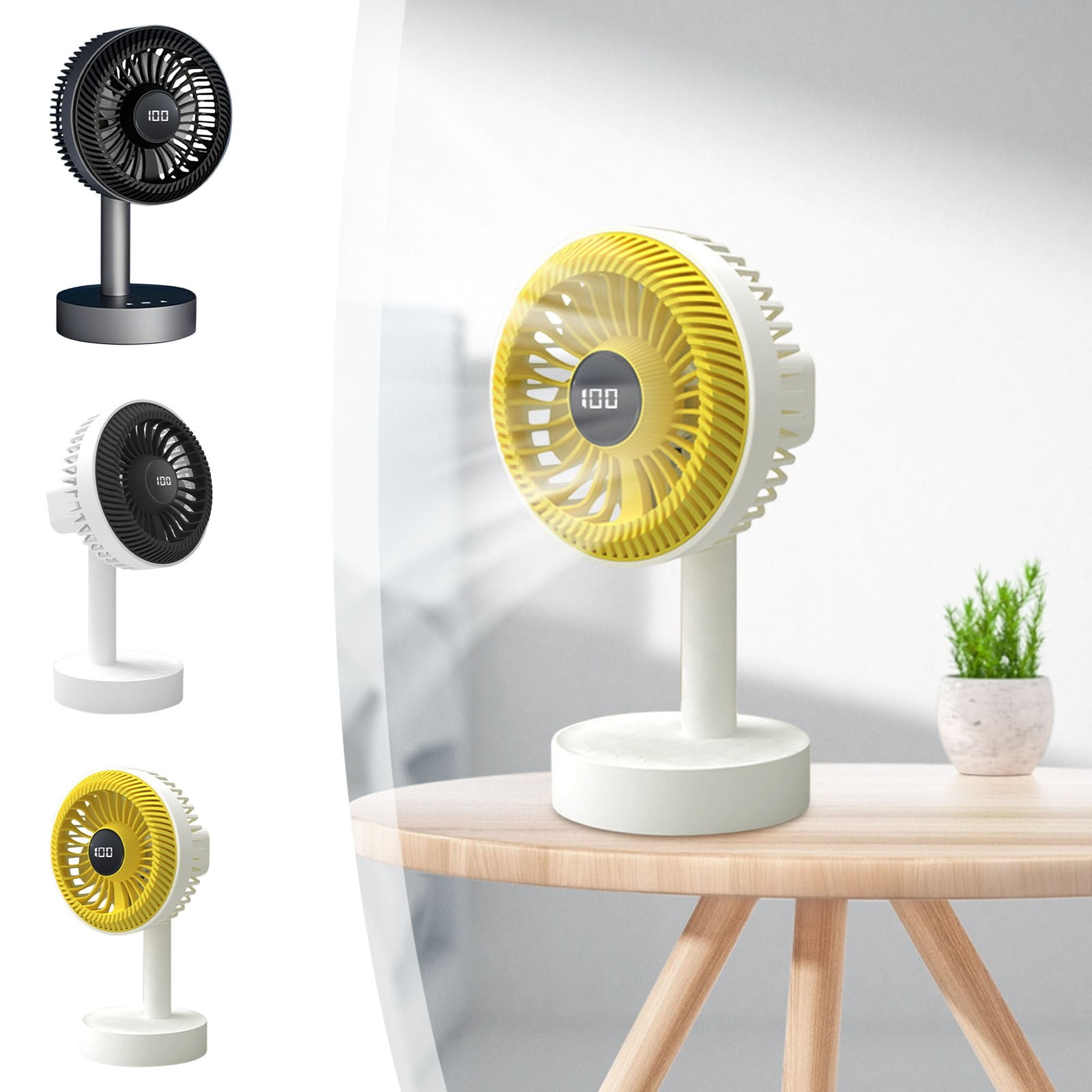 USB Powered Mini Electric Fan, Quiet Air Circulation, 10-Speed ...