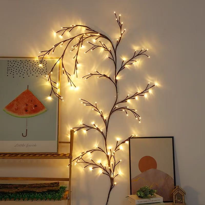 USB-Powered Willow Vine Fairy Lights with Remote- 12 Branches 96 LEDs ...