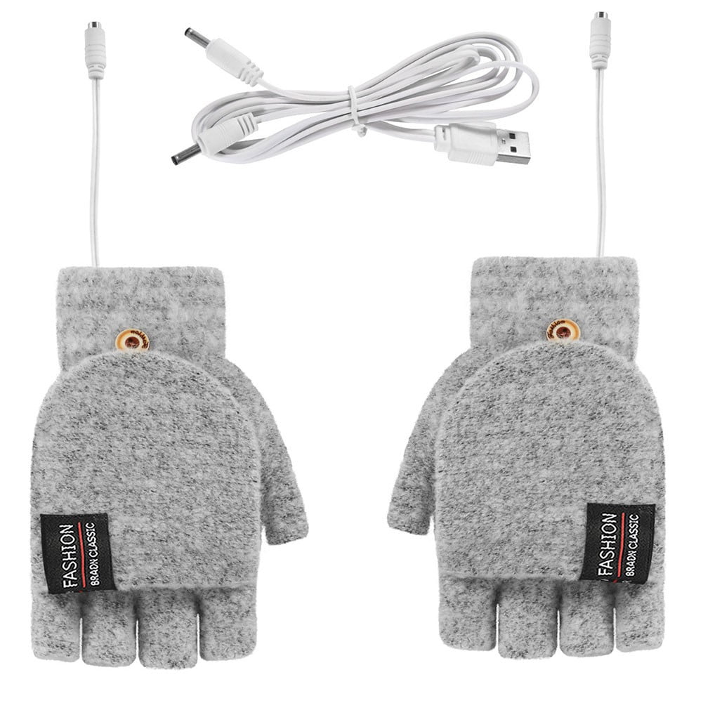 USB Powered Winter Electric Mitten Heated Gloves Full&Half Finger ...