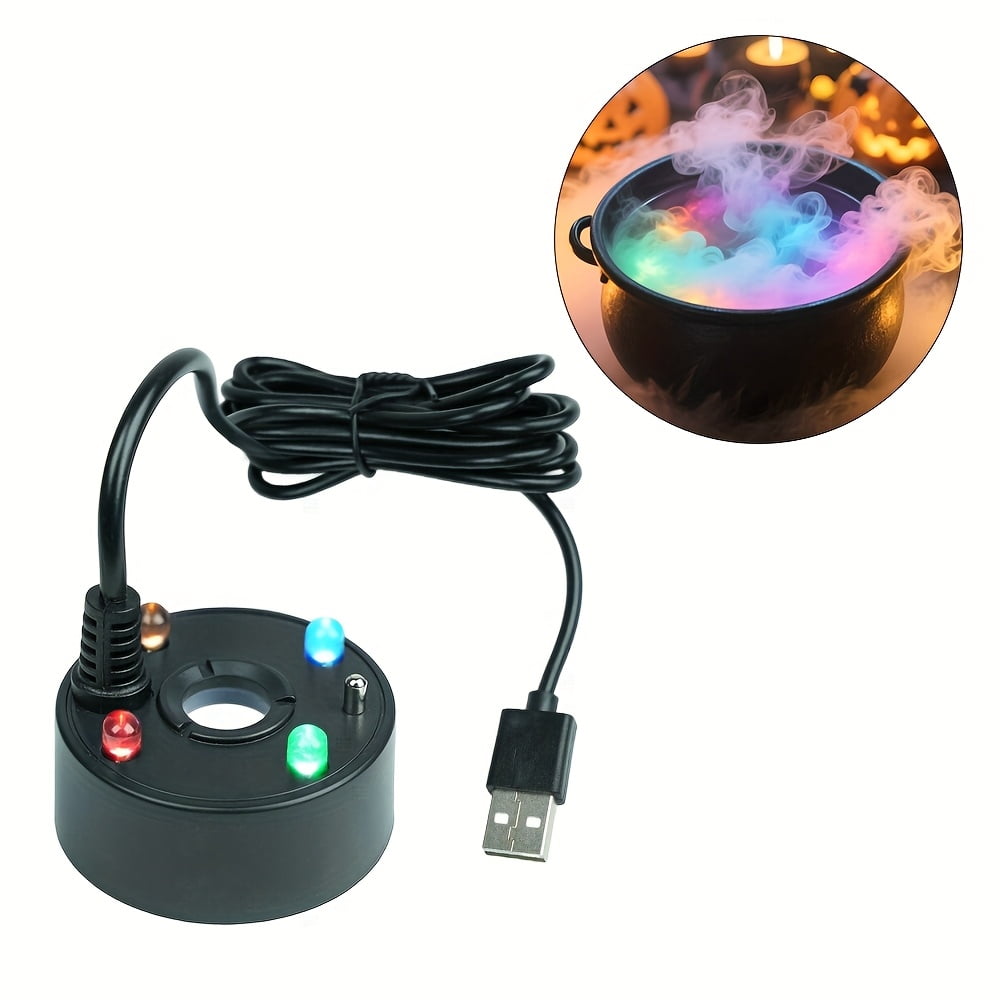 USB Powered Witch Cauldron Fog Maker with Colorful LED Lights ...