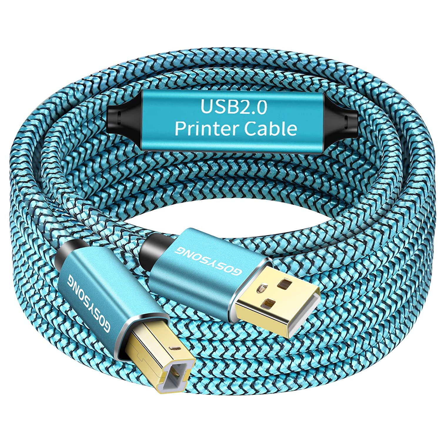 USB Printer Cable 60ft, USB 2.0 Printer Cord, High Speed USB A to B ...
