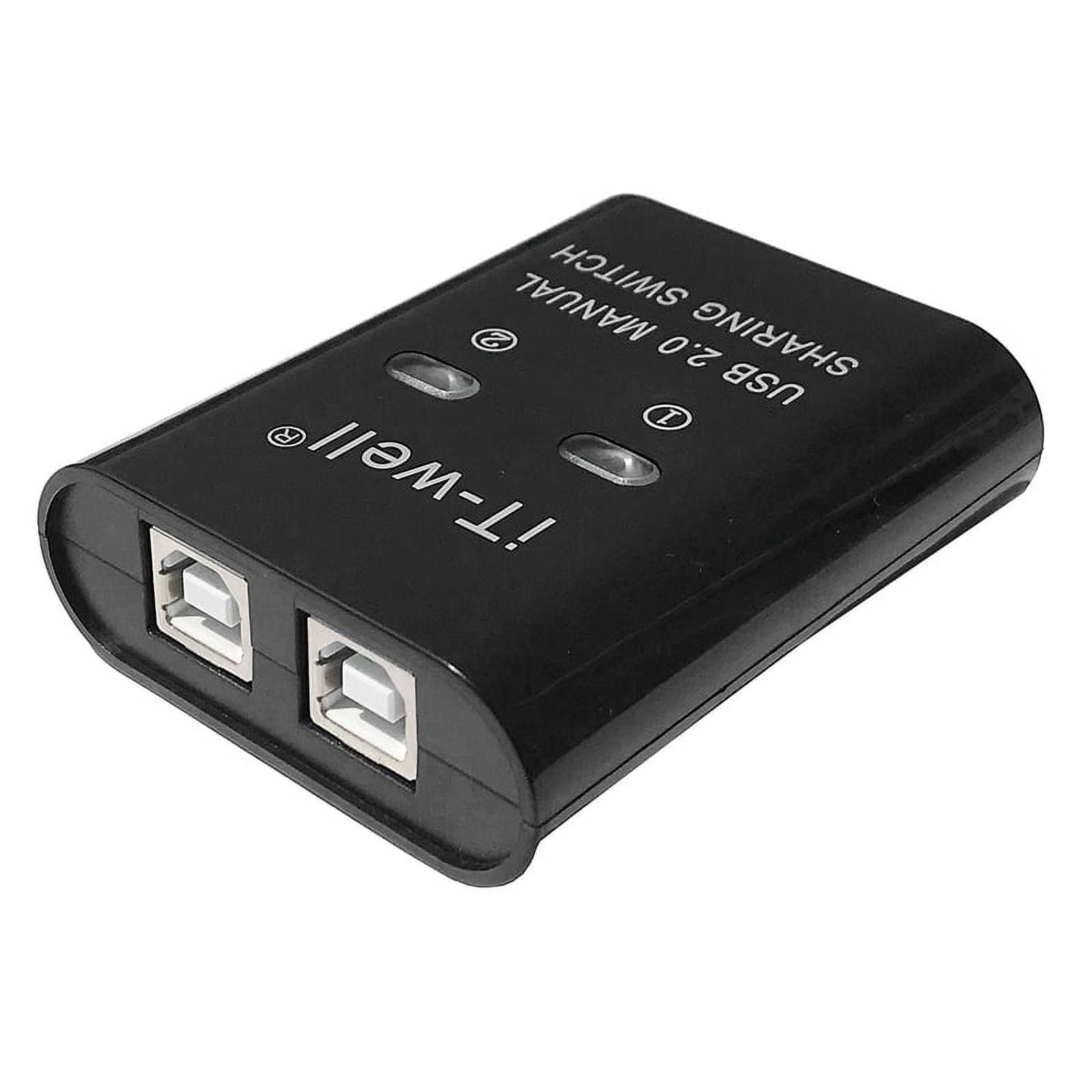 USB Printer Sharing Device, 2 in 1 Out 2-Port Manual Kvm Switching ...