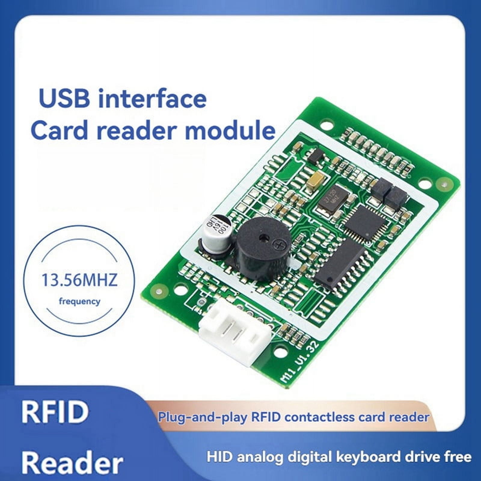 USB RFID Reader Module IC Card Reader 13.56Mhz S50 Contactless Smart Card Reader 14443A Support ...