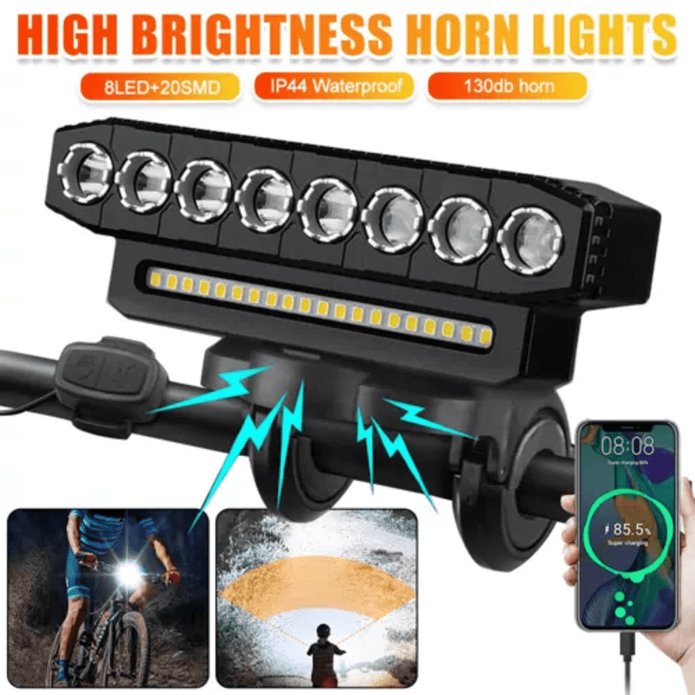 USB Rechargeable Bicycle Light Set - 900 Lumen Ultra Bright Front ...