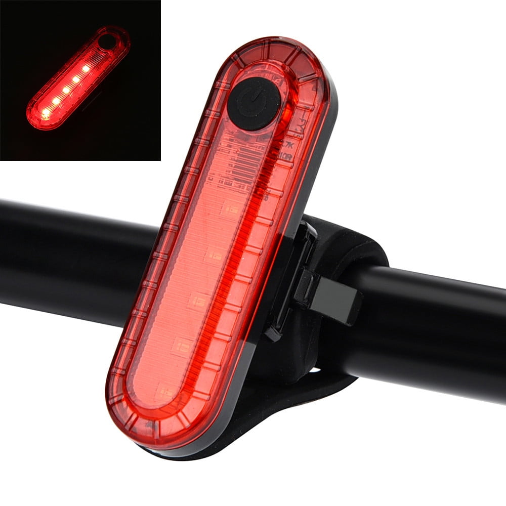 USB Rechargeable Bike Bicycle Cycling 4 Modes 5 LED Front Rear Tail ...