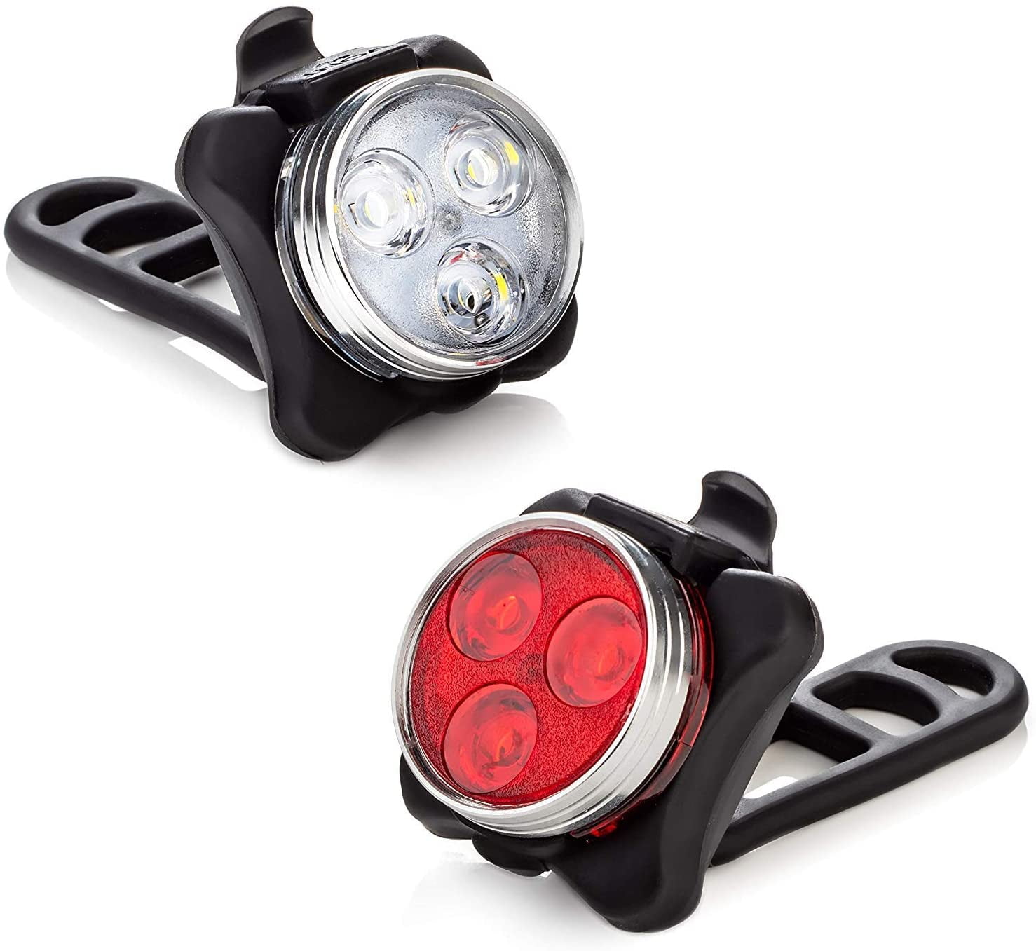 USB Rechargeable Bike Light Set,(1 Pack)Super Bright Front Headlight ...