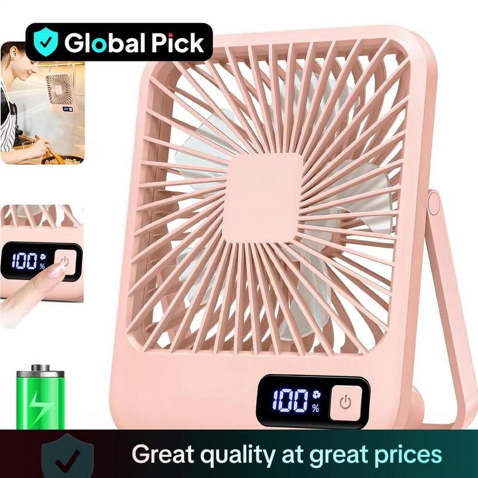 USB Rechargeable Desk Fan - Portable 180° Tilt Folding Fan, 5 Speeds ...
