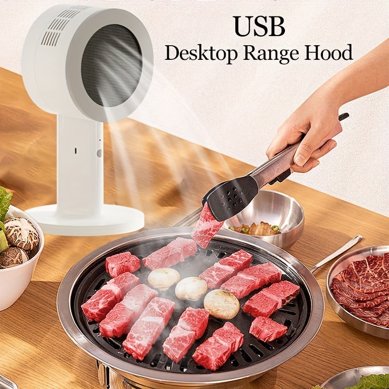 USB Rechargeable Desktop Range Hood - Portable Mini Exhaust Fan For ...