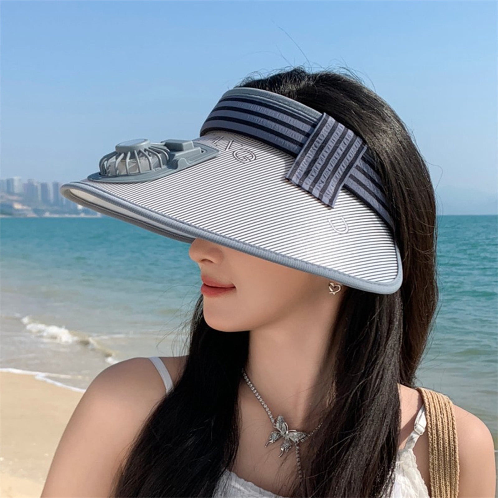 USB Rechargeable Fan Sun Hat | Wide Brim Breathable Sun Protection Cap ...