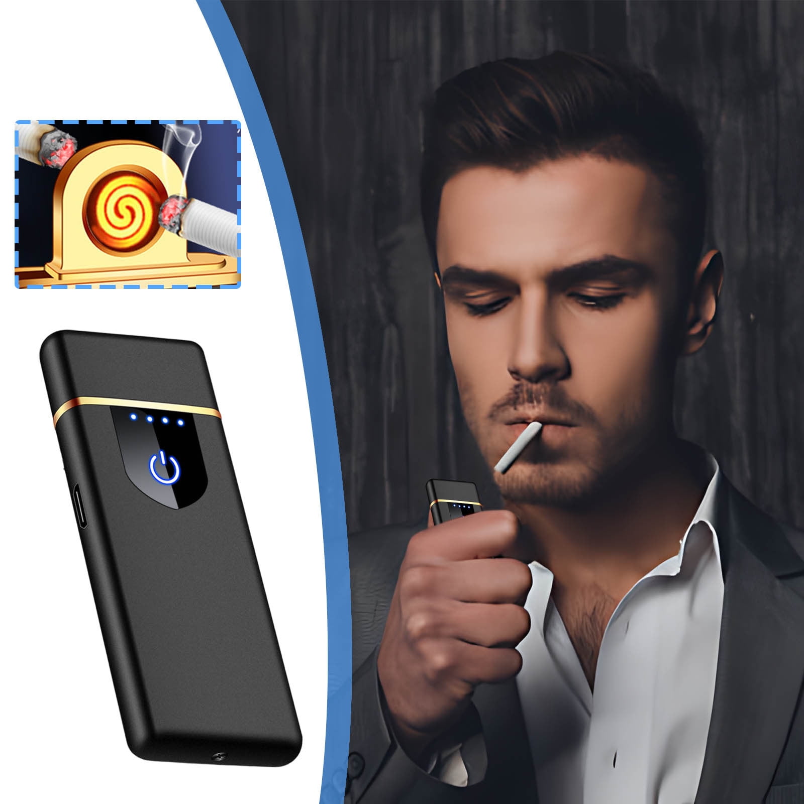 USB Rechargeable Flameless Lighter Induction Electric Arc Lighter with ...