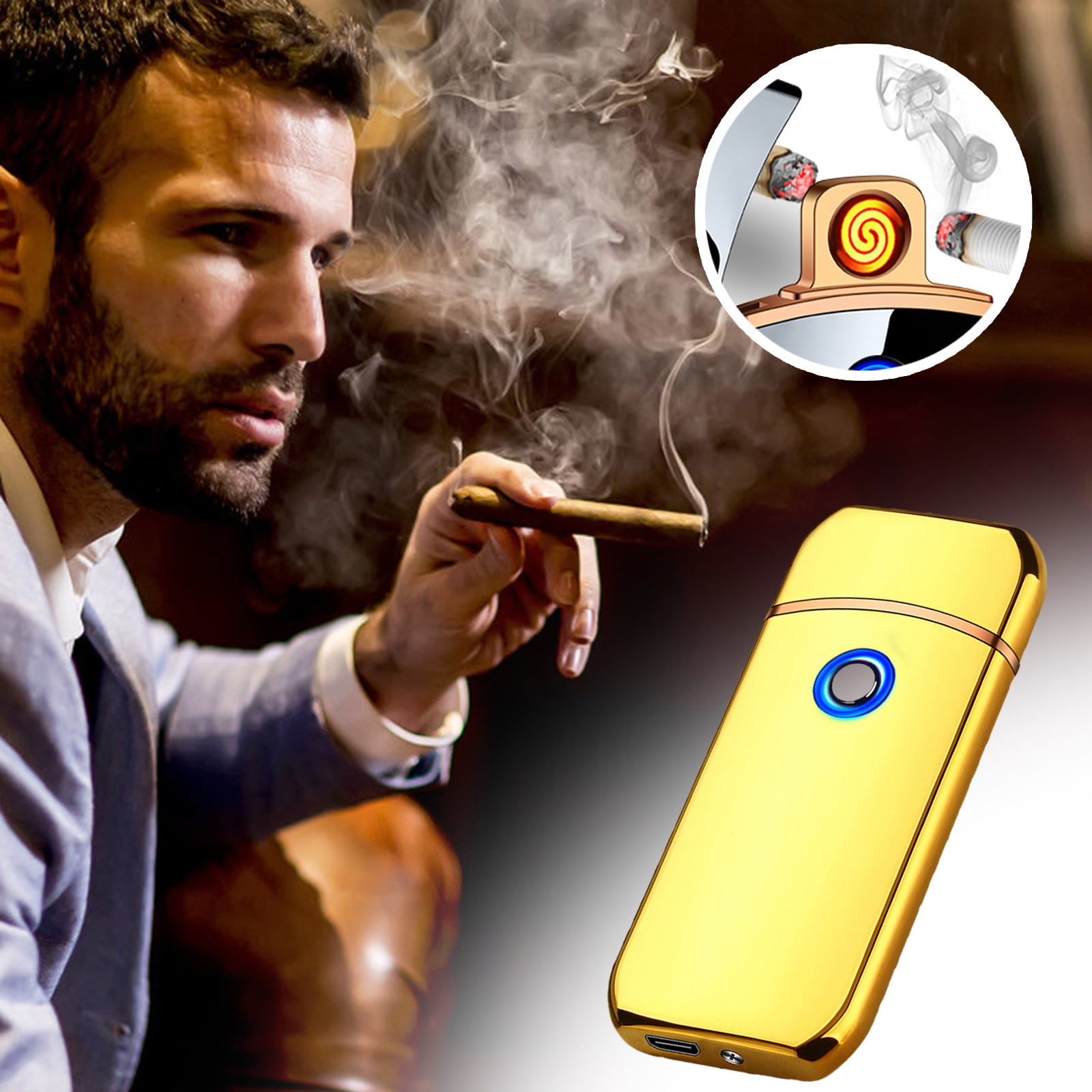 USB Rechargeable Flameless Lighter | Screen Induction | Double-Inclined ...