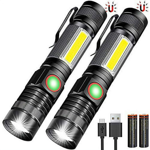 USB Rechargeable Flashlight, Magnetic Flashlights With COB Flash Light ...