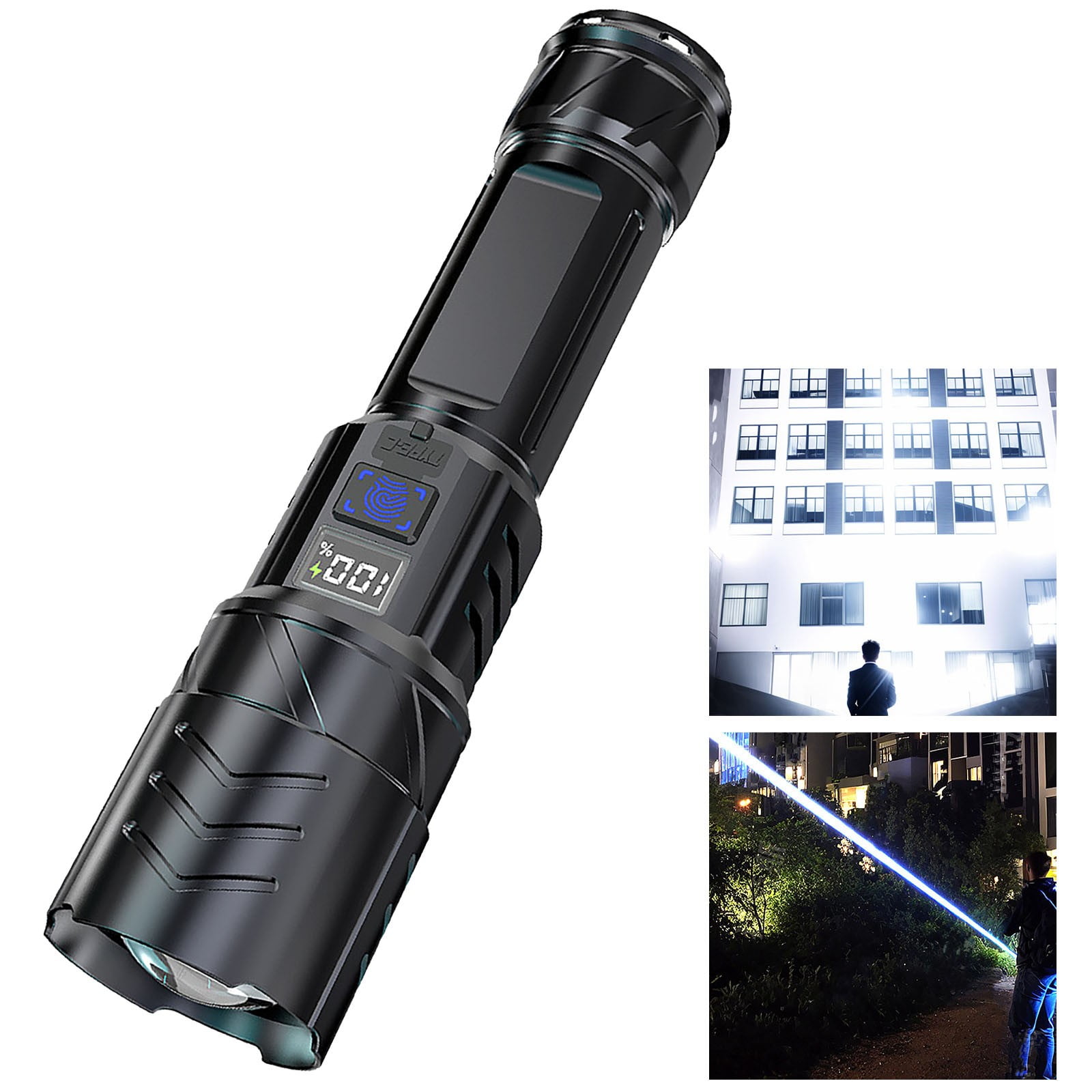 USB Rechargeable Flashlight | Upgraded Light Core | Digital Display ...
