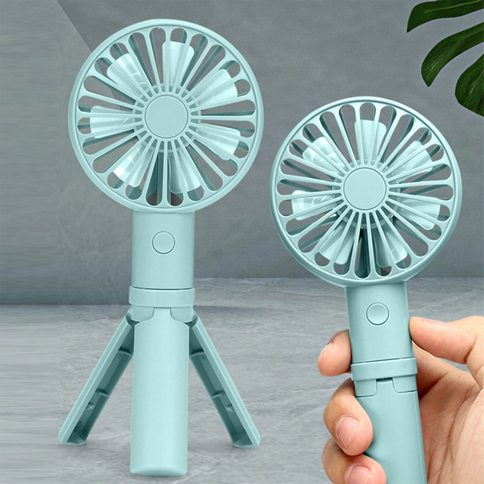 USB Rechargeable Handheld Fan with Tripod Stand, 3-Speed Adjustable ...