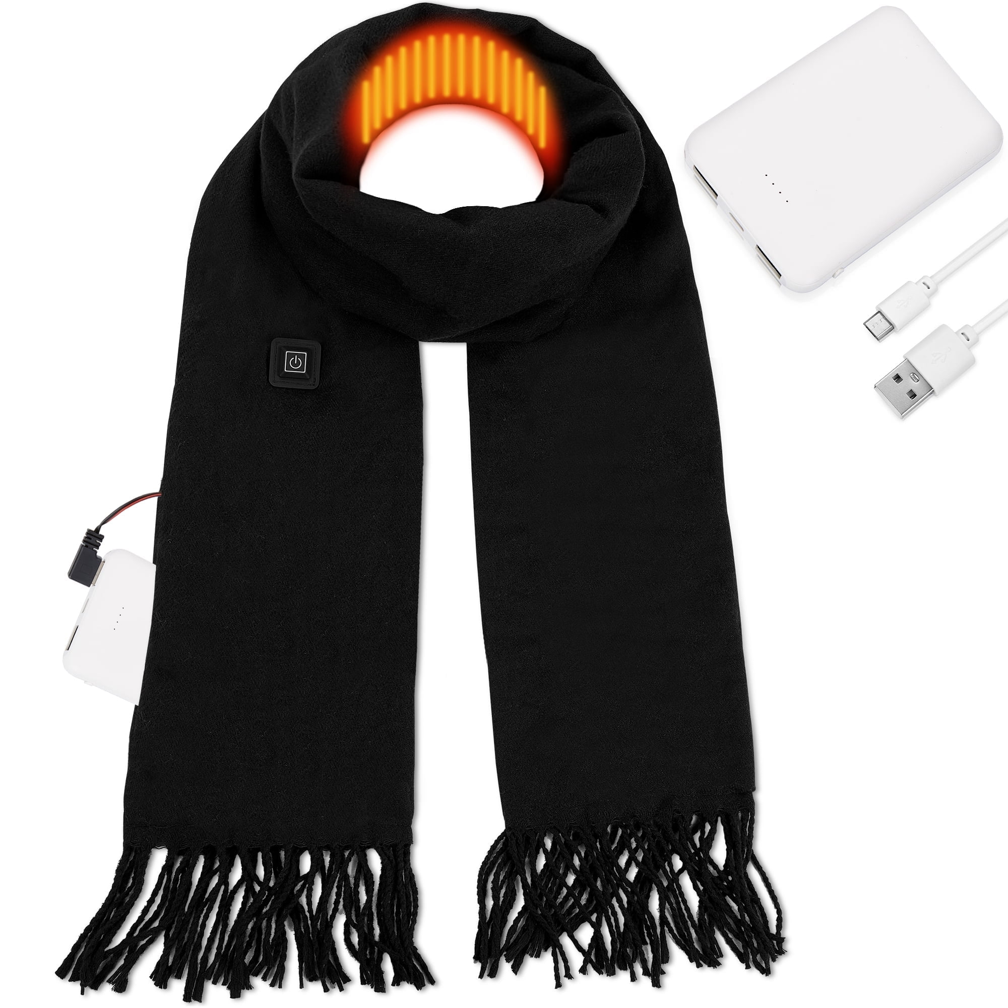 USB Rechargeable Heated Scarf Electric Heating Scarf with Neck Heating ...