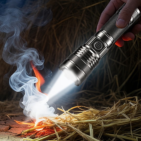 USB Rechargeable High Lumens LED Flashlight, Aluminum Alloy, Fire ...