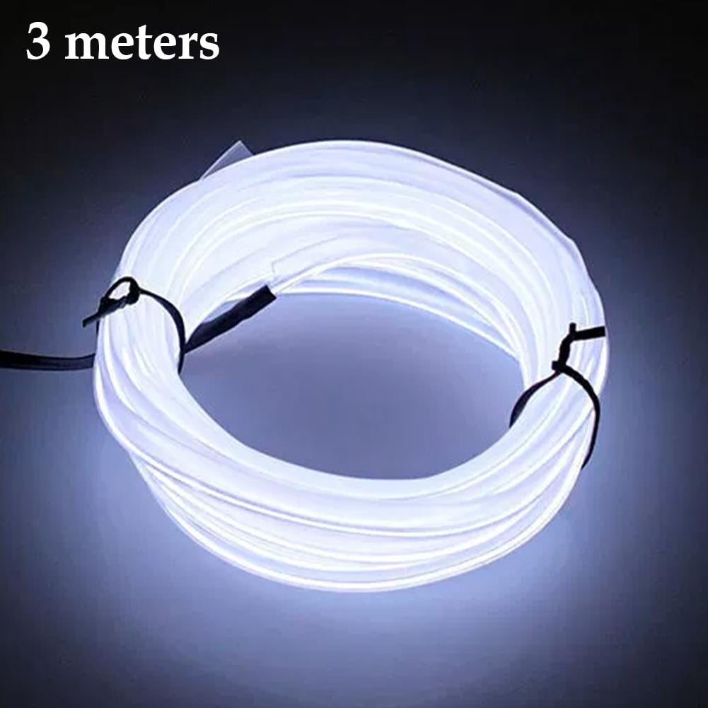 USB Rechargeable Ice Blue LED Strip Light, Portable Rope Light for Car ...