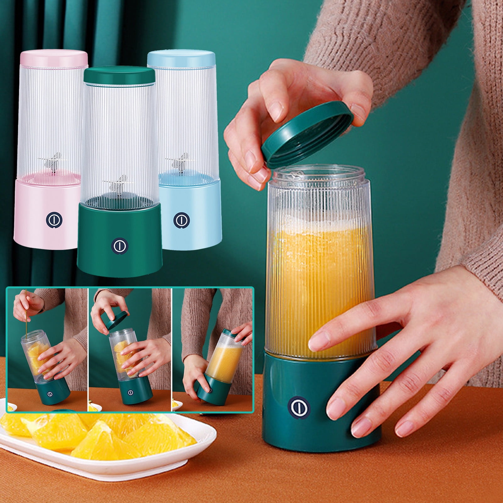 USB Rechargeable Juicer Cup, Portable Electric Extractor, 1.5L Capacity ...