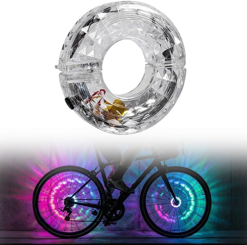USB Rechargeable LED Bike Wheel Hub Lights - 7 Colors 18 Modes Smart ...