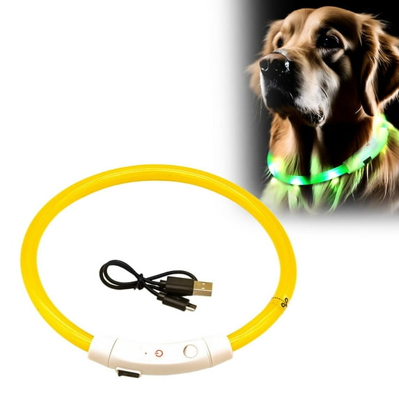 USB Rechargeable LED Dog Collar, Light Up Safety Glowing Pet Collar ...