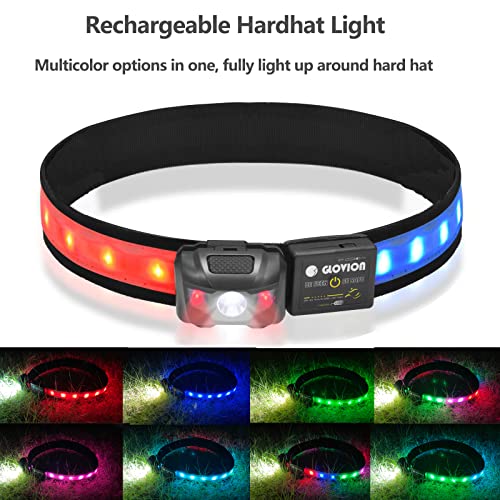 USB Rechargeable LED Hard Hat Light, Lightweight Helmet Light Color ...