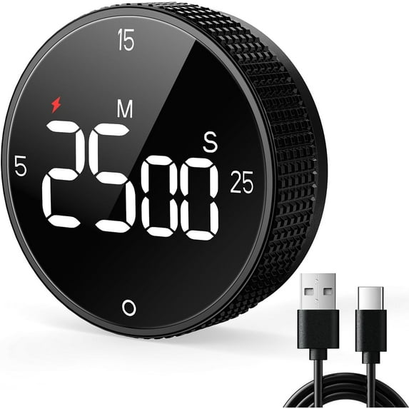 USB Rechargeable Magnetic Kitchen Timer for Cooking, Building 800mAh ...