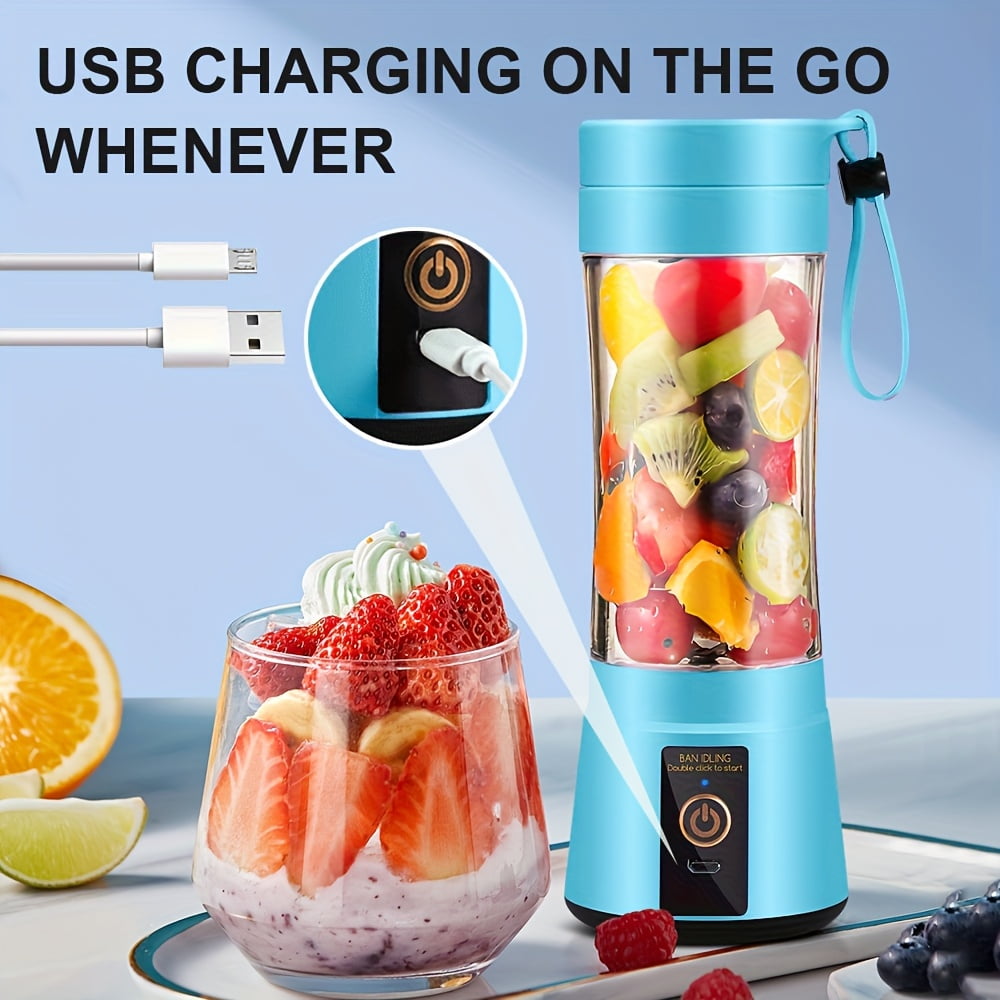 USB Rechargeable Mini Blender - 3 Speeds, 6/12-Blade, Safety Lock ...