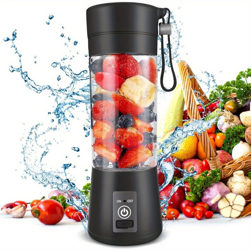 USB Rechargeable Mini Blender with 6-Blade System, 380ml Food-Grade ABS ...