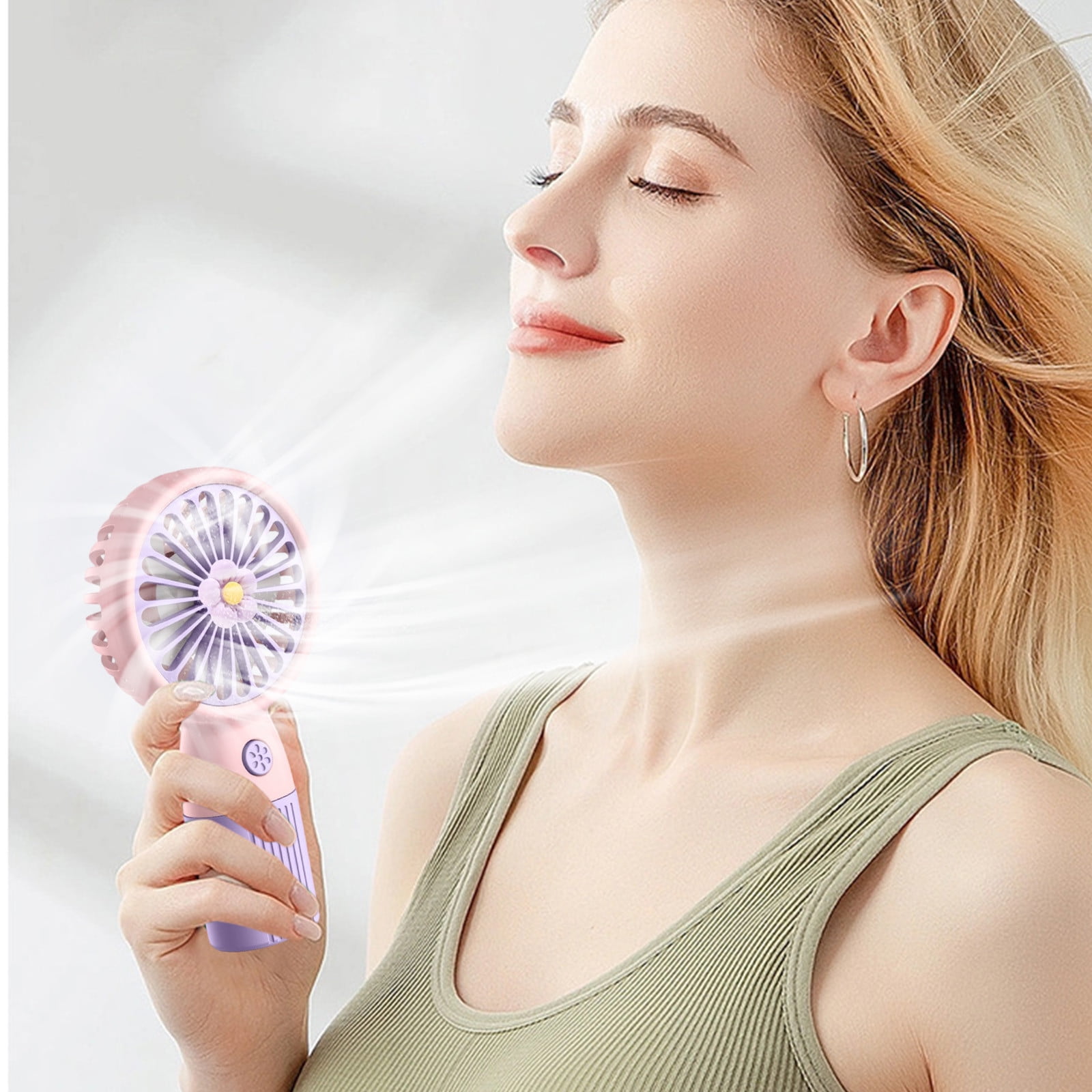 USB Rechargeable Mini Fan, Silent Operation, 4-Speed Adjustable ...