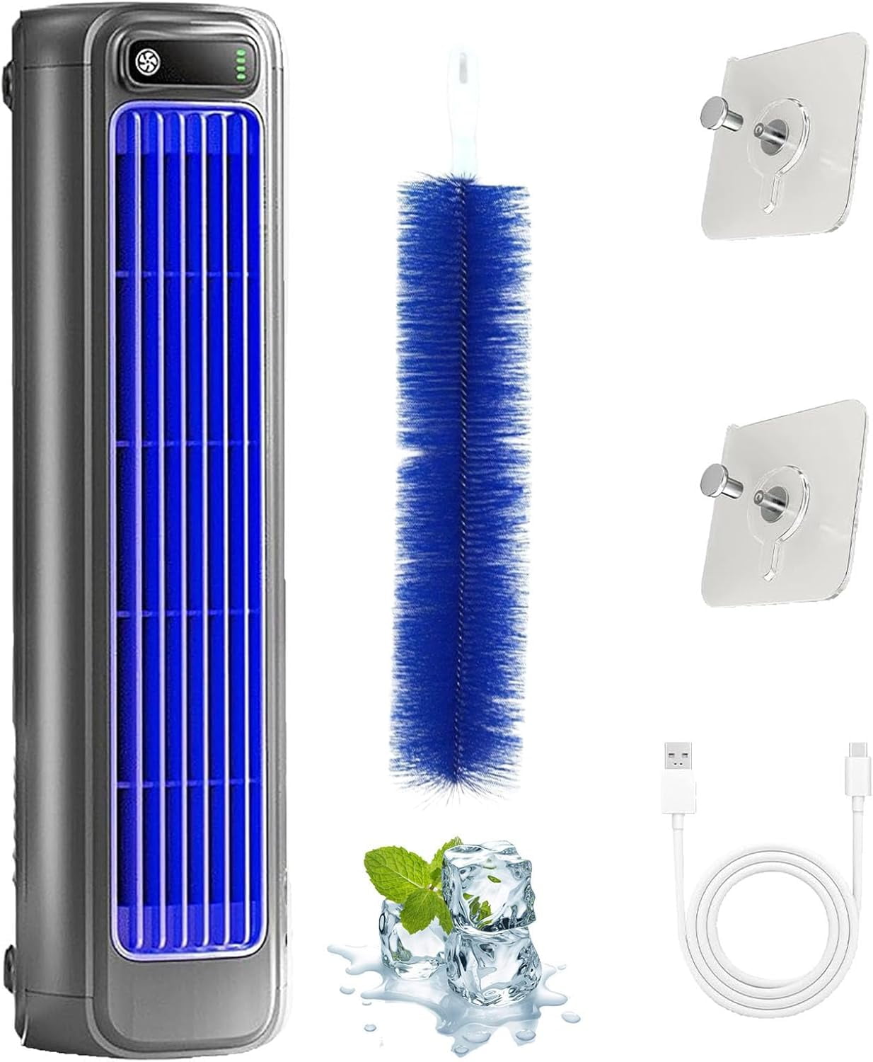 USB Rechargeable Mini Tower Fan, Type-c, Bladeless 3D Circulation Air ...