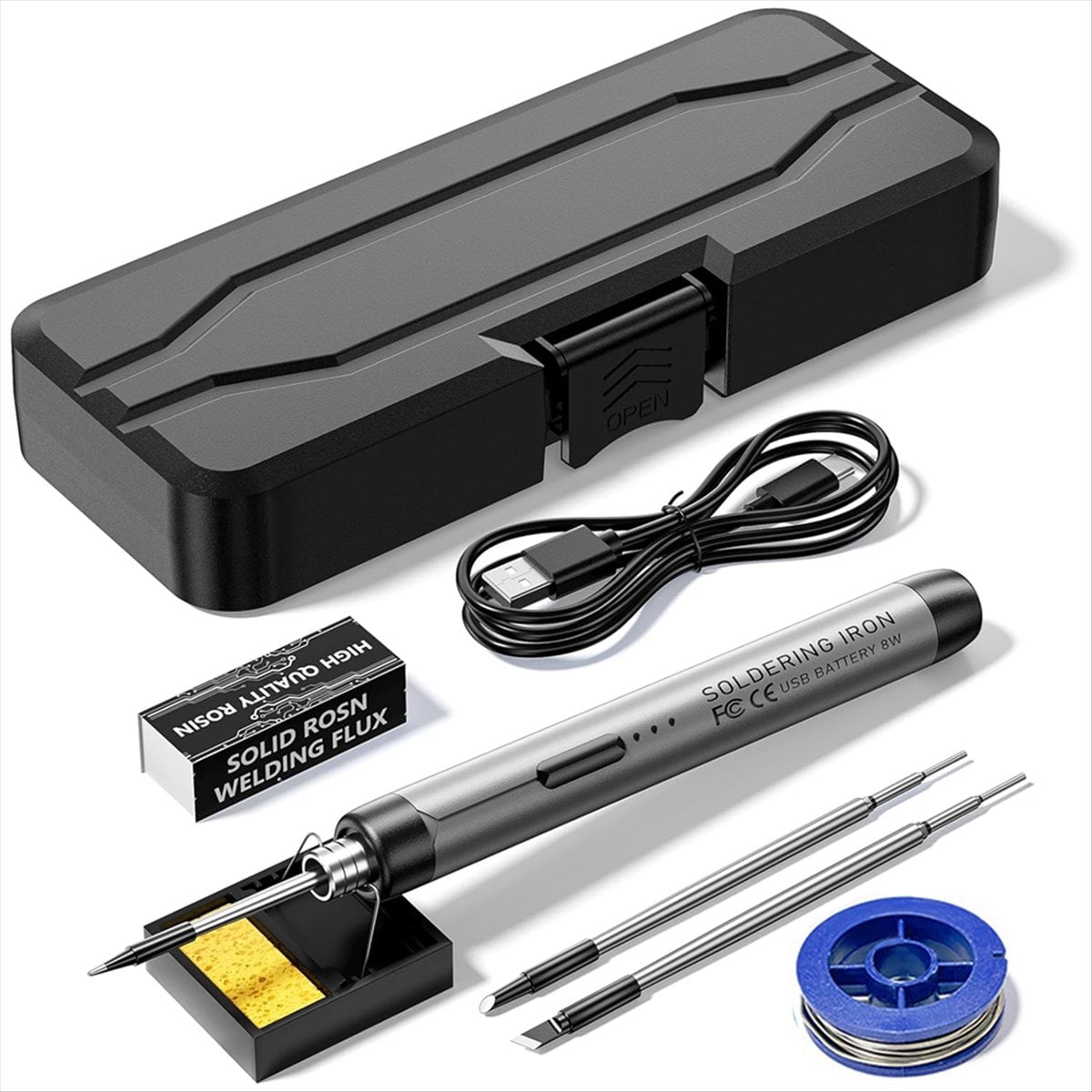 USB Rechargeable Portable Soldering Iron 3-Speed Temperature Adjustable ...