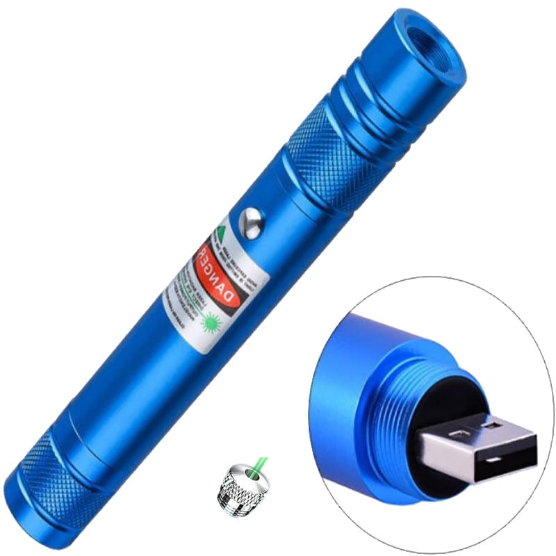 USB Rechargeable Red/Green Pointer Beam Flashlight Long Distance Range ...