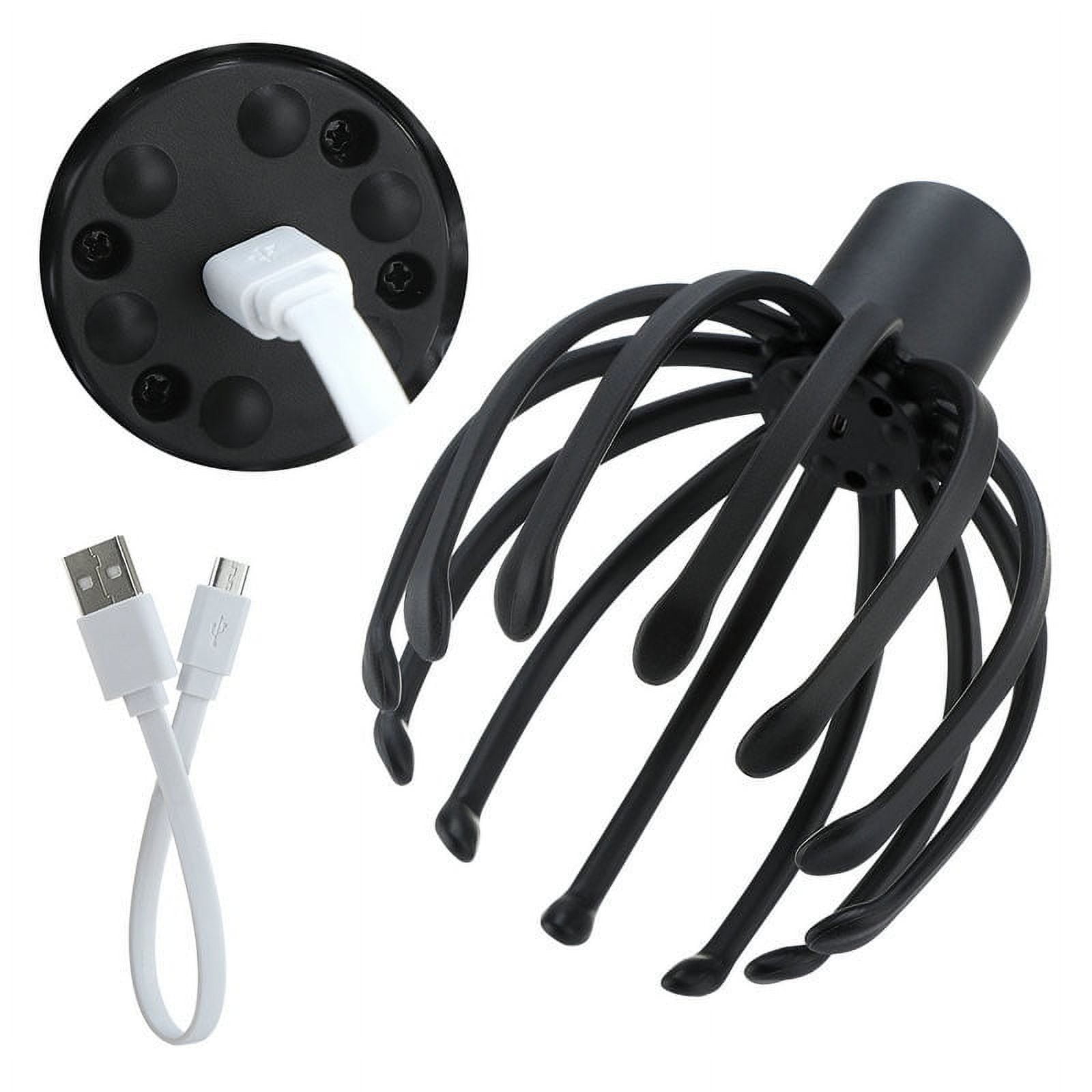 USB Rechargeable Scalp with 12 TPE Massage Arms,3 Vibration Settings ...
