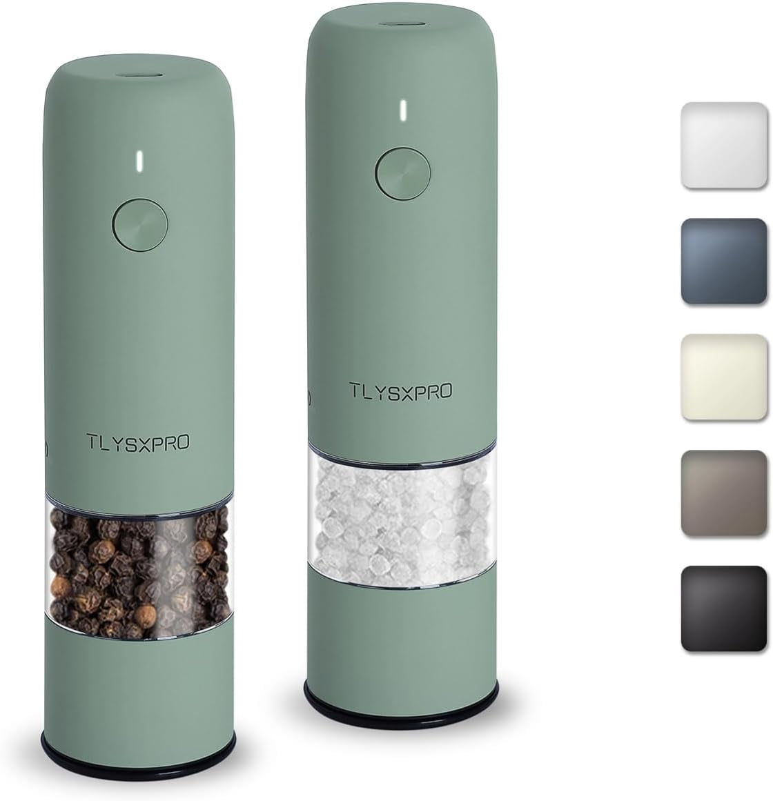 USB Rechargeable Small Electric Salt and Pepper Grinder Set, Automatic ...