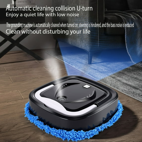 USB Rechargeable Smart Robot Mop, 20dB Quiet Auto-Spray Mopping, Dual ...