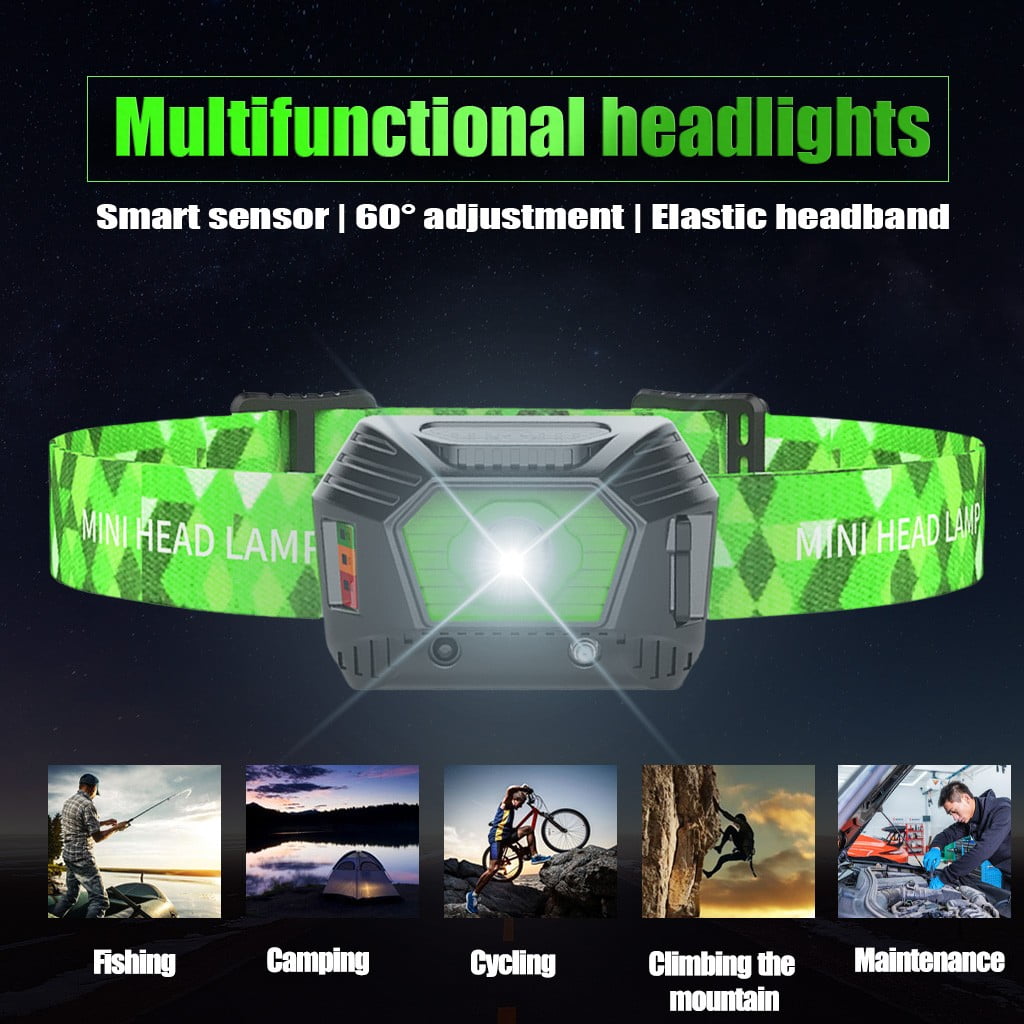 USB Rechargeable Strong Light LED Induction Headlight-Mounted - Walmart.com