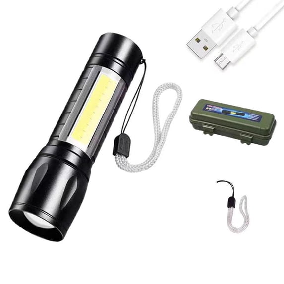 USB Rechargeable Torch Mini Pocket Flash Light COB LED - Walmart.com
