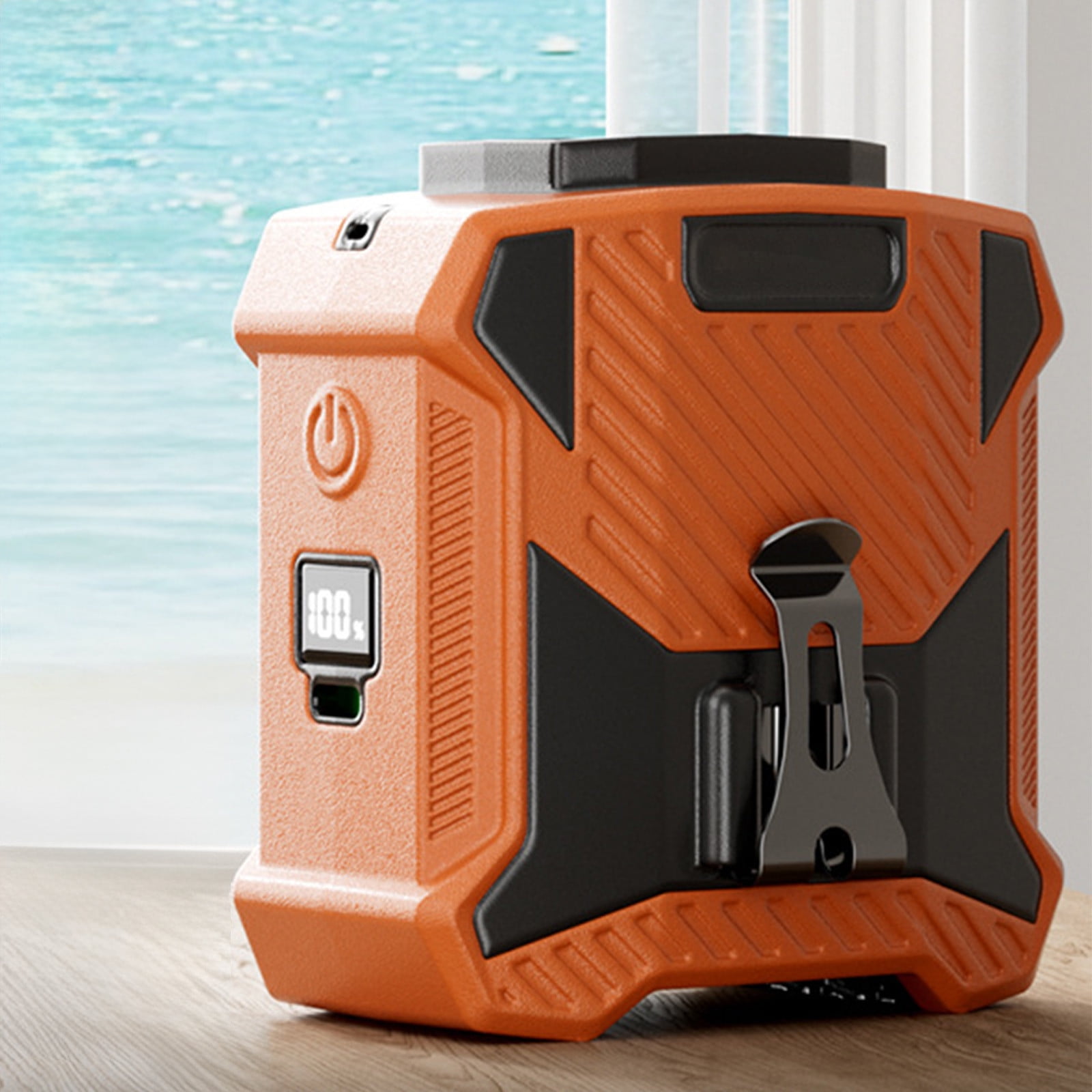 USB Rechargeable Waist Fan with 10000mAh Power Bank & LED Light - 5 ...