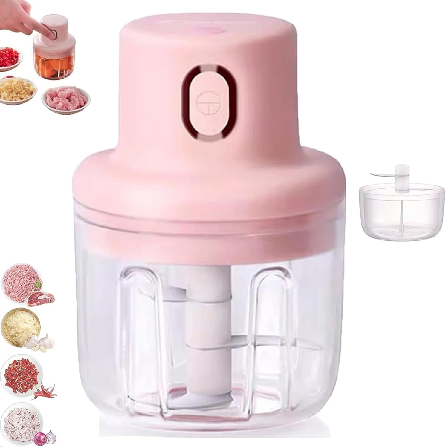 USB Rechargeable wireless food chopper, mini garlic mincer, 100ML 250ML ...