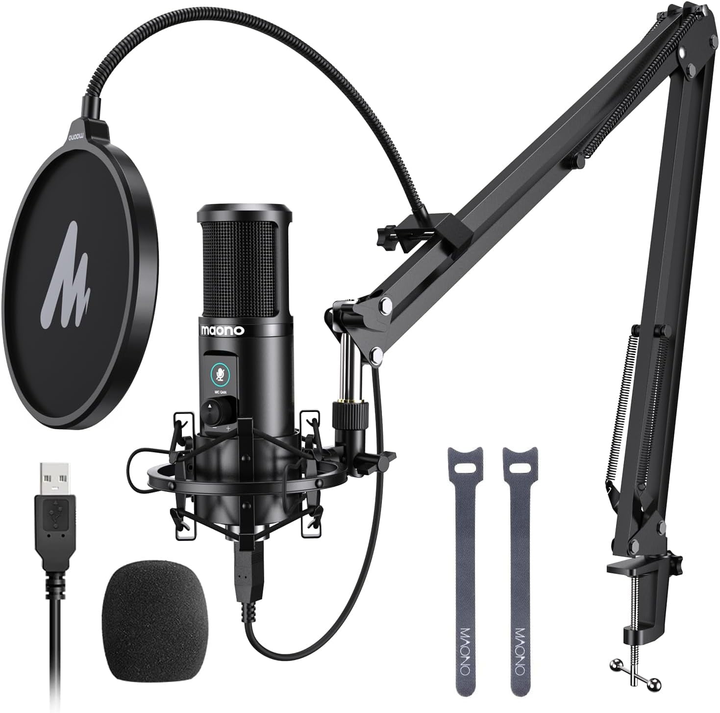 USB Recording Microphone Kit, Professional Condenser Microphone for PC ...