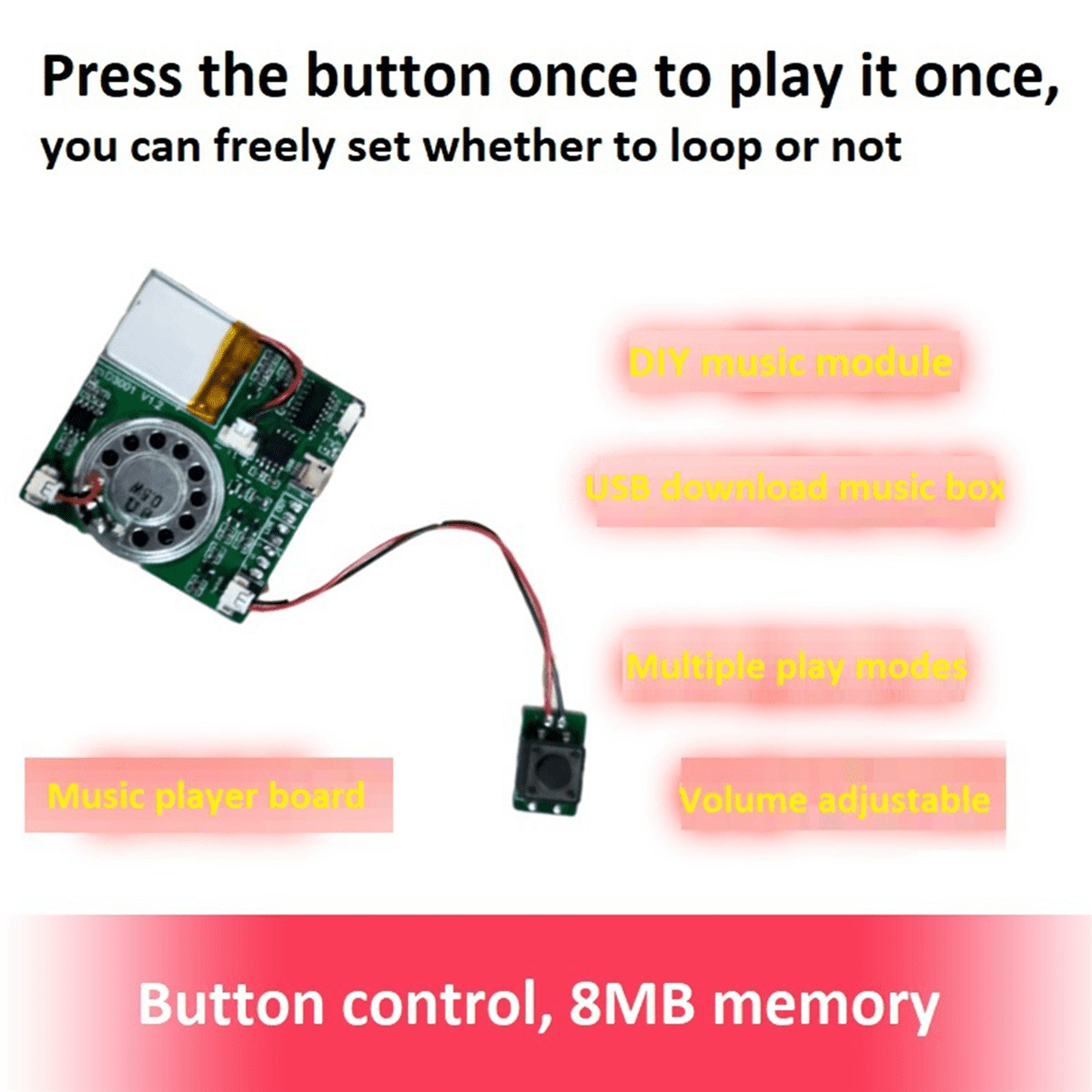 USB Recording Music Module DIY MP3 Recordable Sound Module USB ...